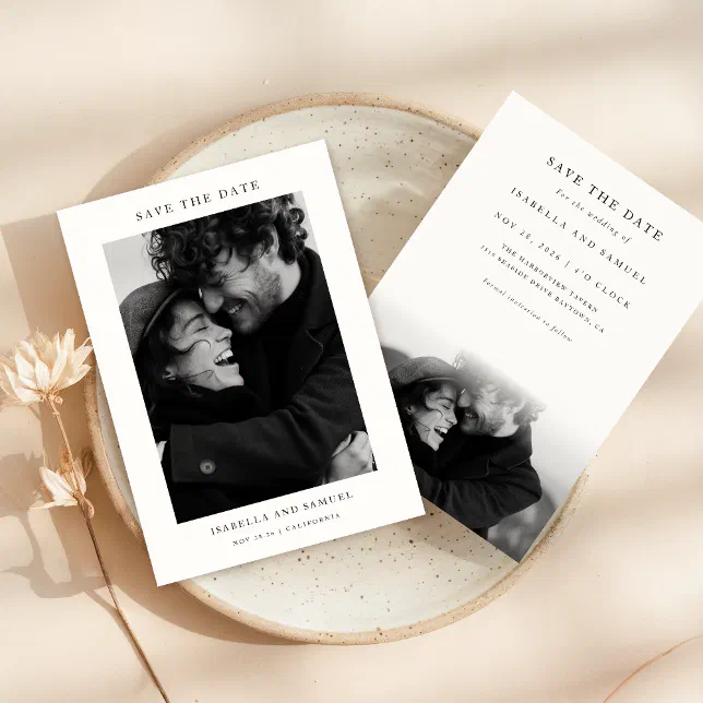 Modern Simple Photo Wedding Save the Date Invitation | Zazzle