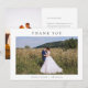 Modern Simple Photo Wedding W Note Landscape Thank You Card | Zazzle