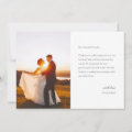 Modern Simple Photo Wedding W Note Landscape Thank You Card | Zazzle