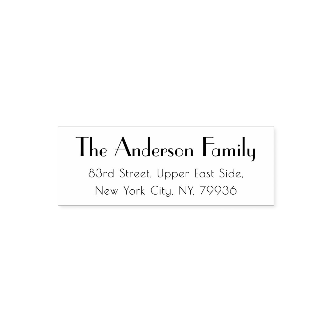 Modern Simple Plain Elegant Family Return Address Self-inking Stamp ...