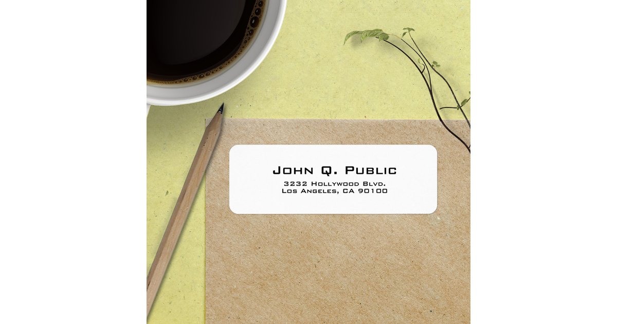 Modern Simple Plain White Address Label | Zazzle