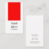 Modern Simple Plian Minimalist Red White Business Card | Zazzle