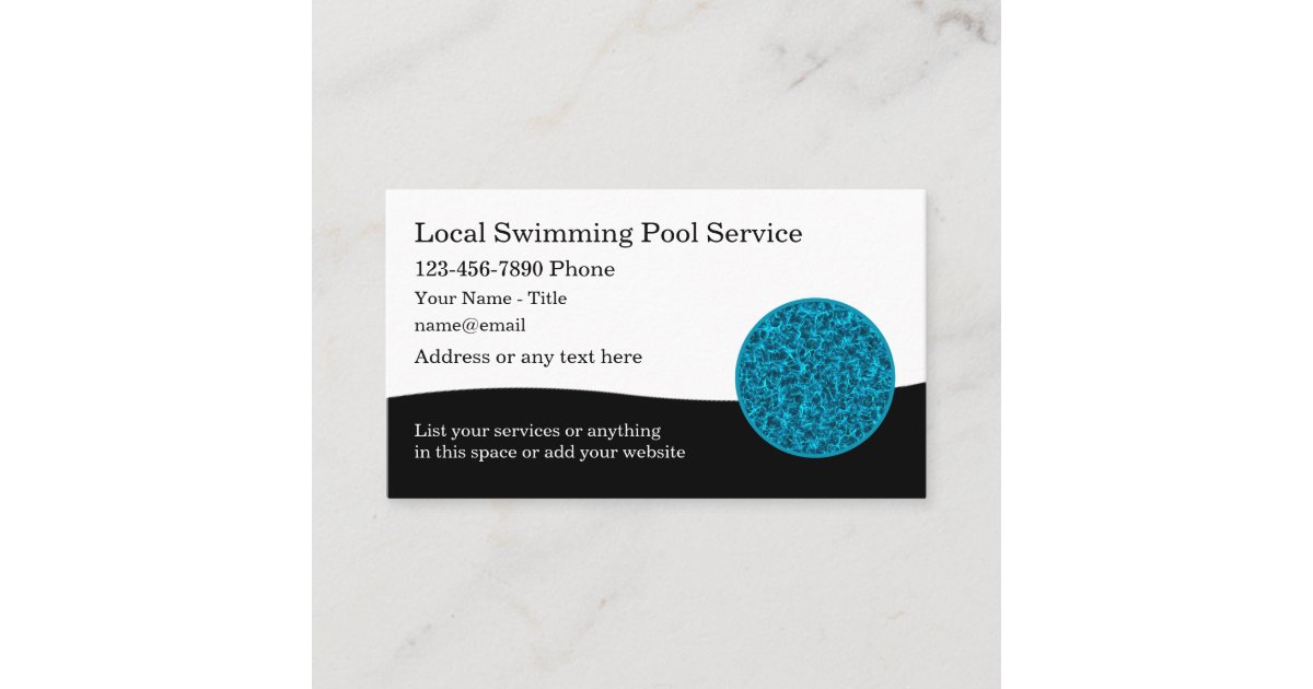 Modern Simple Pool Service Business Cards | Zazzle