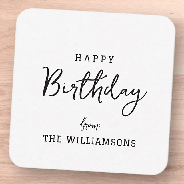 Modern Simple Preppy Happy Birthday Greeting Note Card | Zazzle