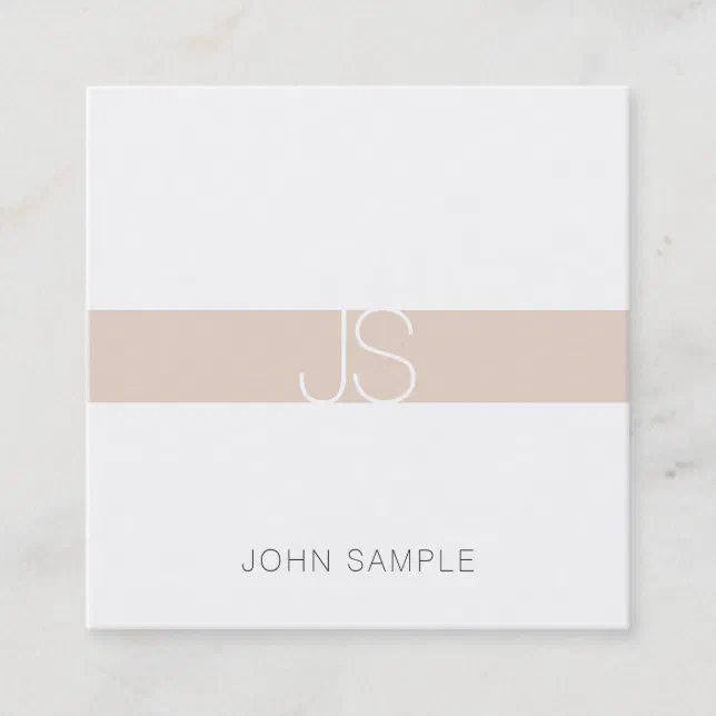 Modern Simple Professional Elegant Monogrammed Square Business Card ...