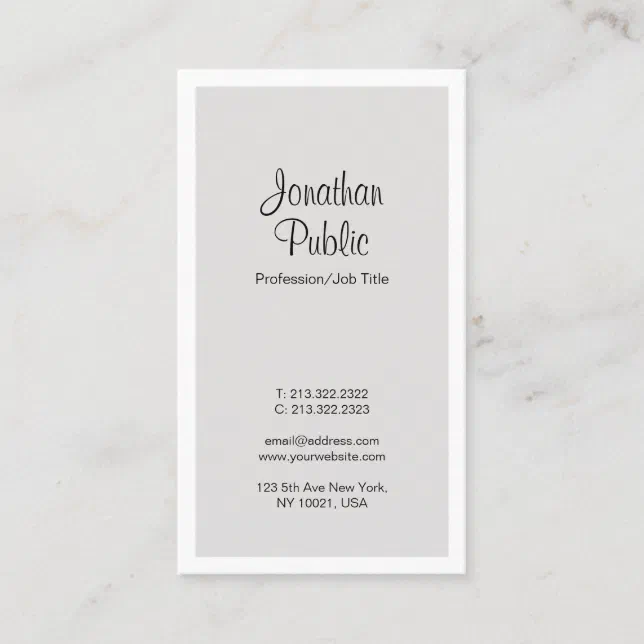 Modern Simple Professional Elegant Plain Business Card | Zazzle