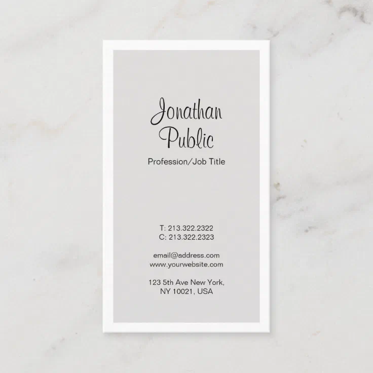 Modern Simple Professional Elegant Plain Business Card | Zazzle