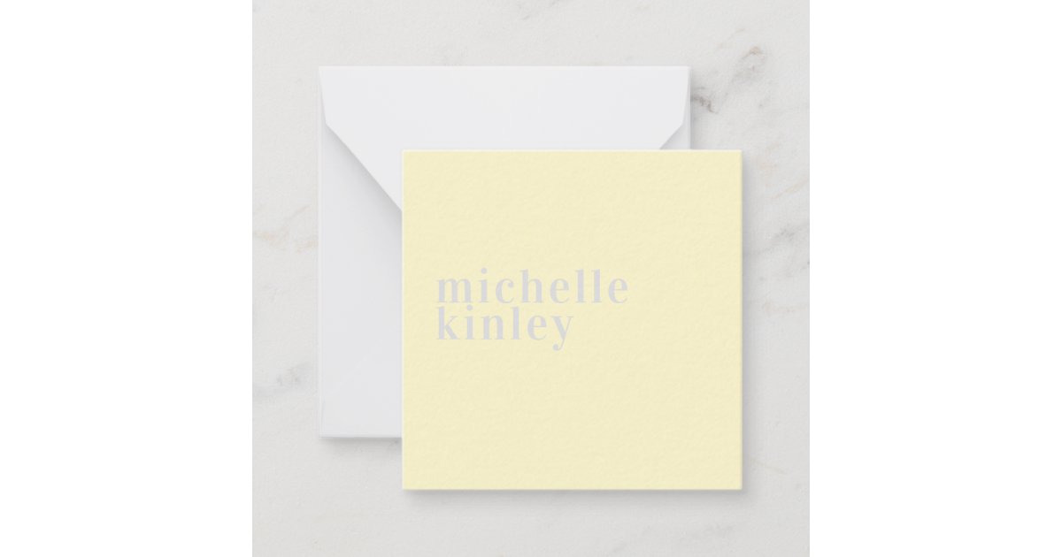 Modern simple professional name personalized note card | Zazzle