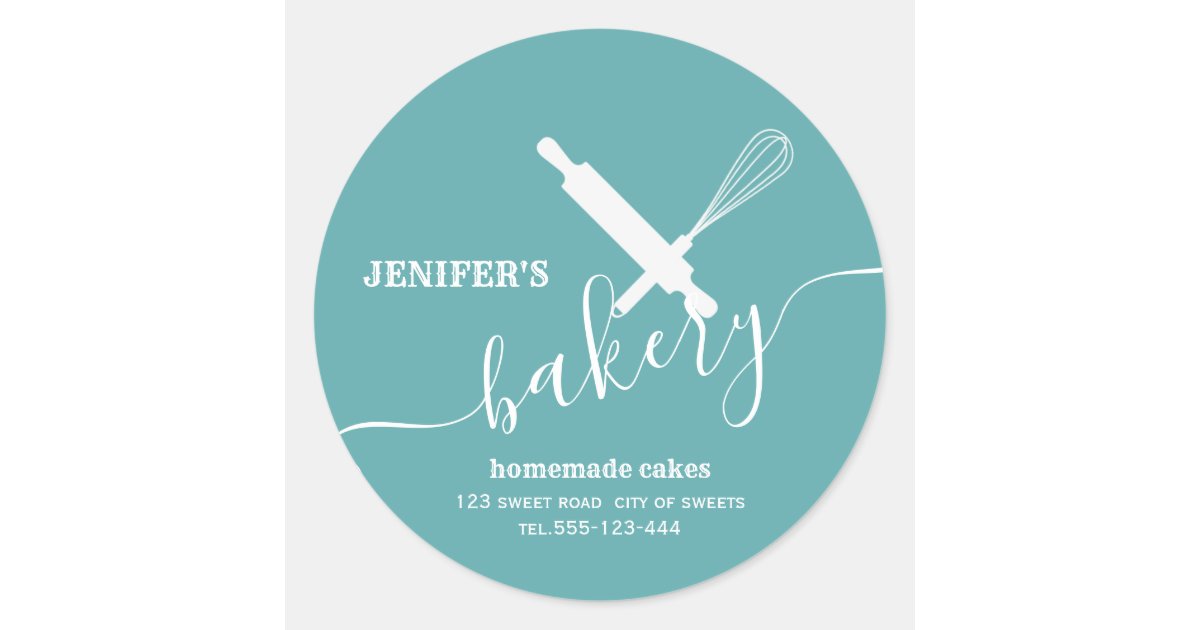 Modern simple Professional rolling pin whisk Classic Round Sticker | Zazzle