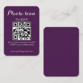 Modern Simple Purple QR Code & RSVP Wedding Enclosure Card | Zazzle