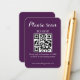 Modern Simple Purple QR Code & RSVP Wedding Enclosure Card | Zazzle