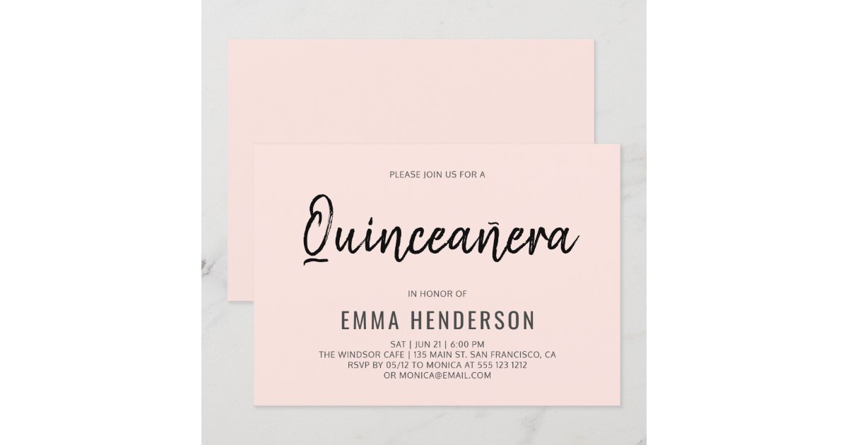 Modern Simple Quinceanera Birthday Invitation | Zazzle