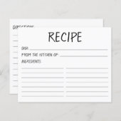 Modern Simple Recipe Card | Zazzle