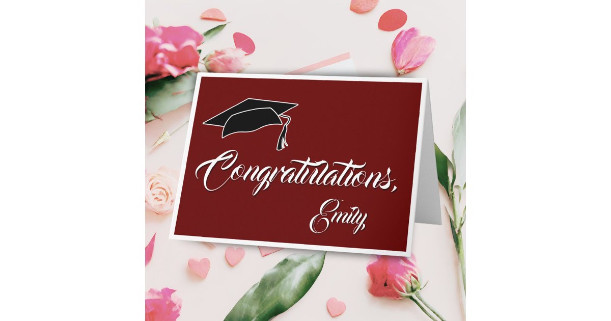 Modern Simple Red Congratulations Graduation Card | Zazzle