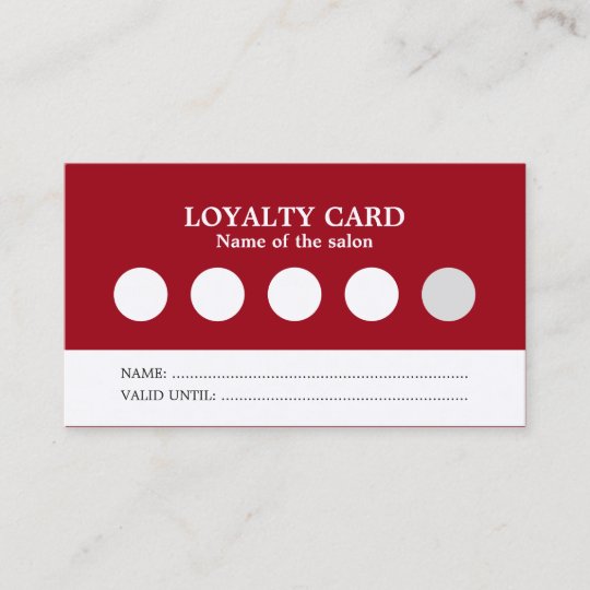 Modern Simple Red White Salon Loyalty Card | Zazzle.com