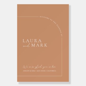 Modern Simple Rust Arch Wedding Welcome Sign | Zazzle