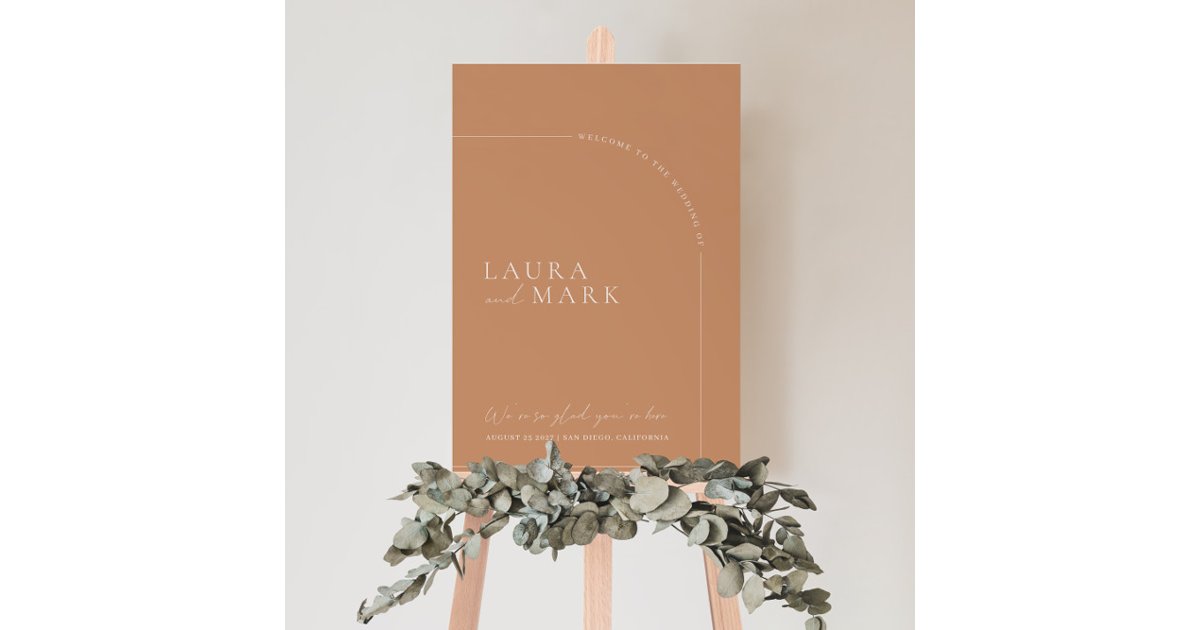 Modern Simple Rust Arch Wedding Welcome Sign | Zazzle