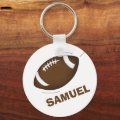Modern Simple Rustic Football Sports Custom Keychain | Zazzle
