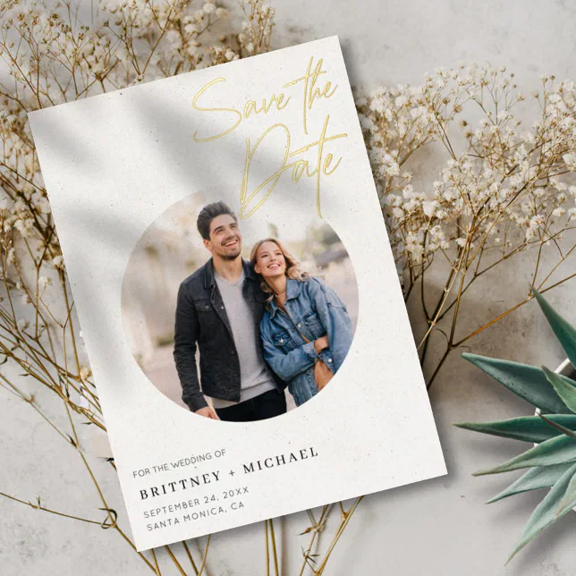 Modern Simple Save the Date Foil Invitation | Zazzle