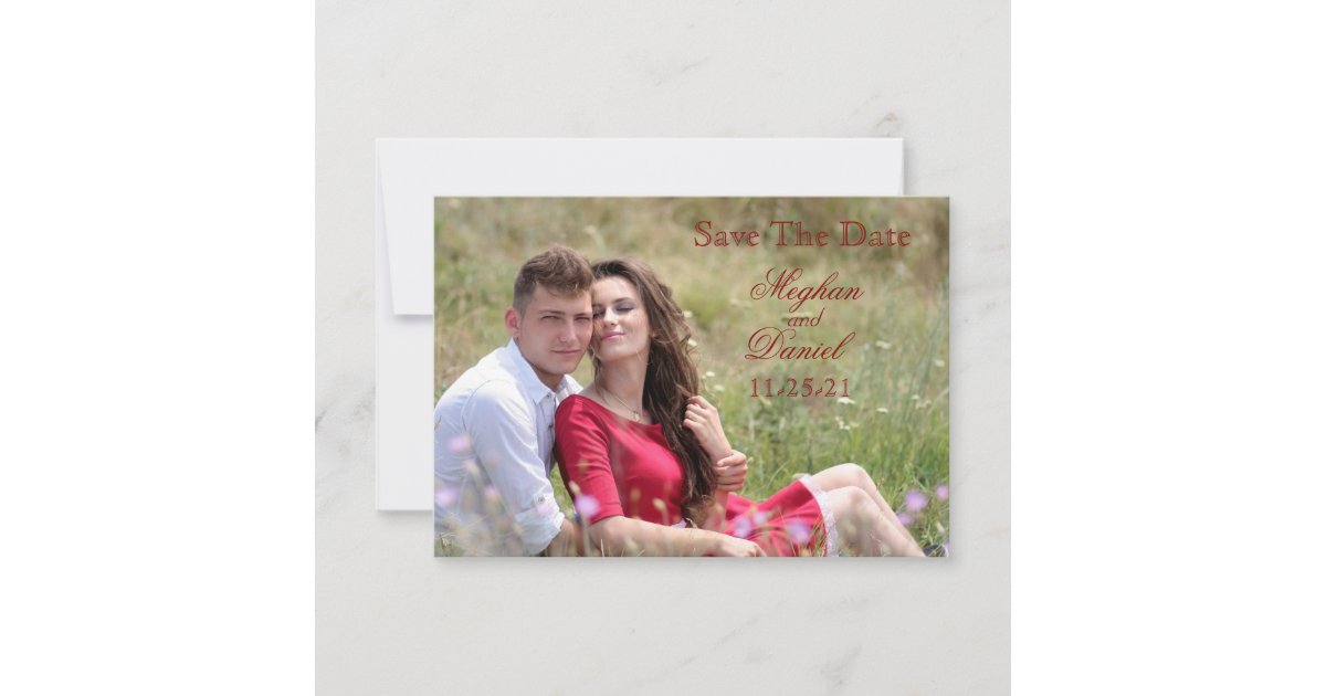 Modern, Simple Save The Date Photo Overlay - Red | Zazzle