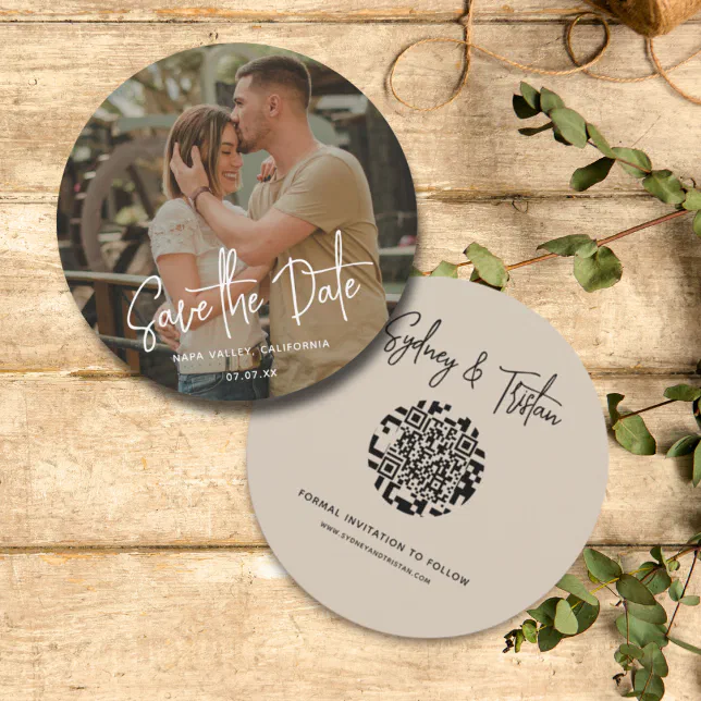 Modern Simple Save the Date Photo Overlay Wedding Invitation | Zazzle