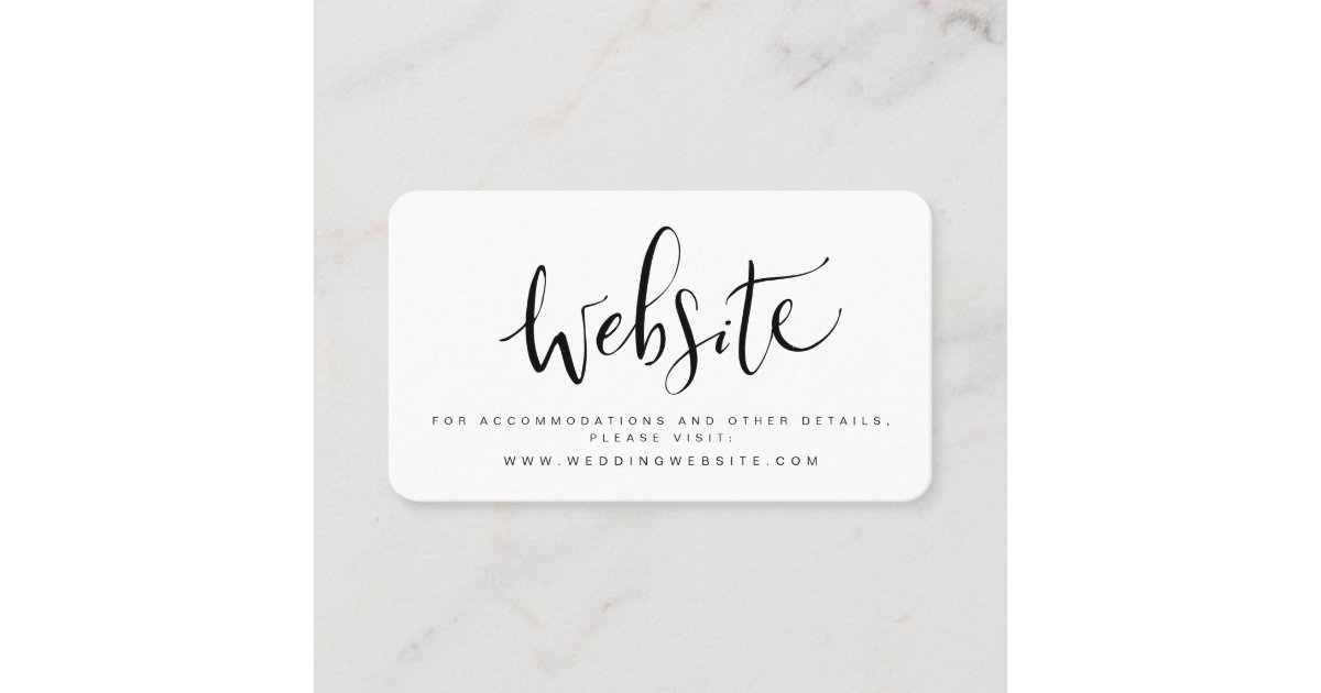 Modern Simple Script Wedding website Insert card | Zazzle