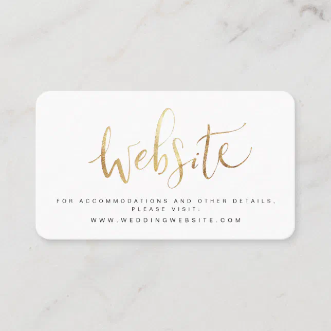 Modern Simple Script Wedding website Insert card | Zazzle