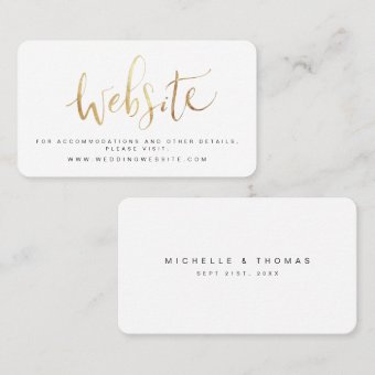Modern Simple Script Wedding website Insert card | Zazzle