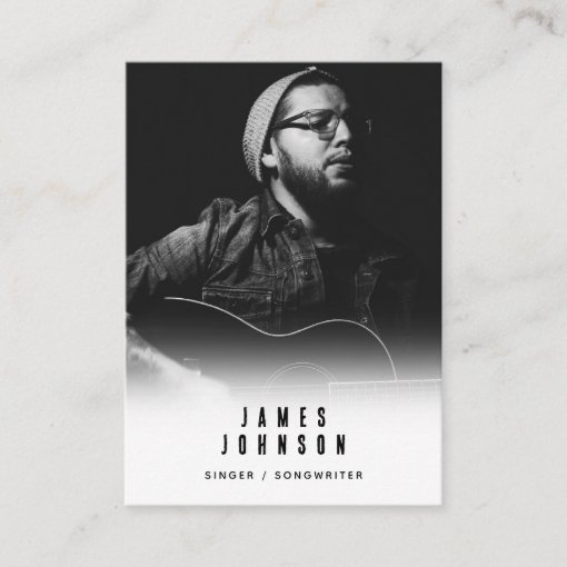 Modern Simple Singer Musician Photography Business Card | Zazzle