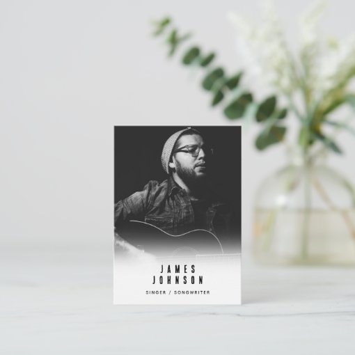 Modern Simple Singer Musician Photography Business Card | Zazzle