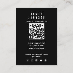 Modern Simple Singer Musician Photography Business Card | Zazzle