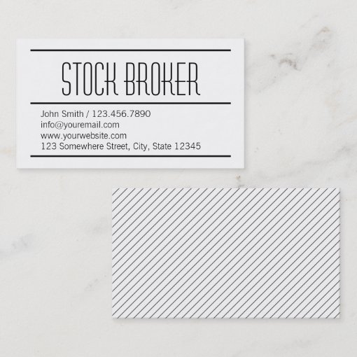 Modern Simple Stock Broker Business Card | Zazzle