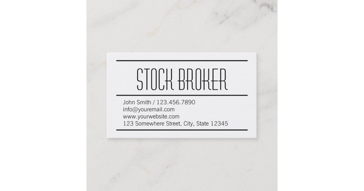 Modern Simple Stock Broker Business Card | Zazzle