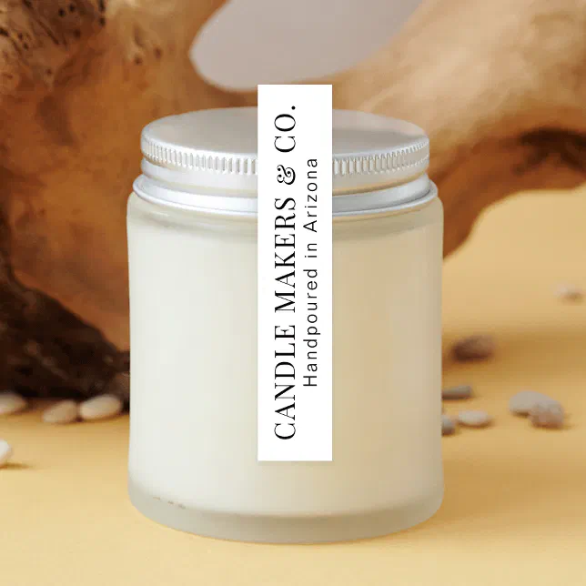 Modern Simple Tamper Proof Thin Candle Jar Label | Zazzle