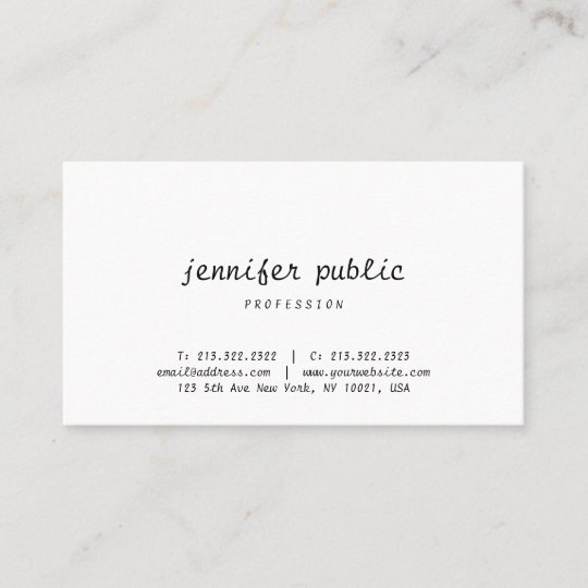 Modern Simple Template Handwritten Script Elegant Business Card ...