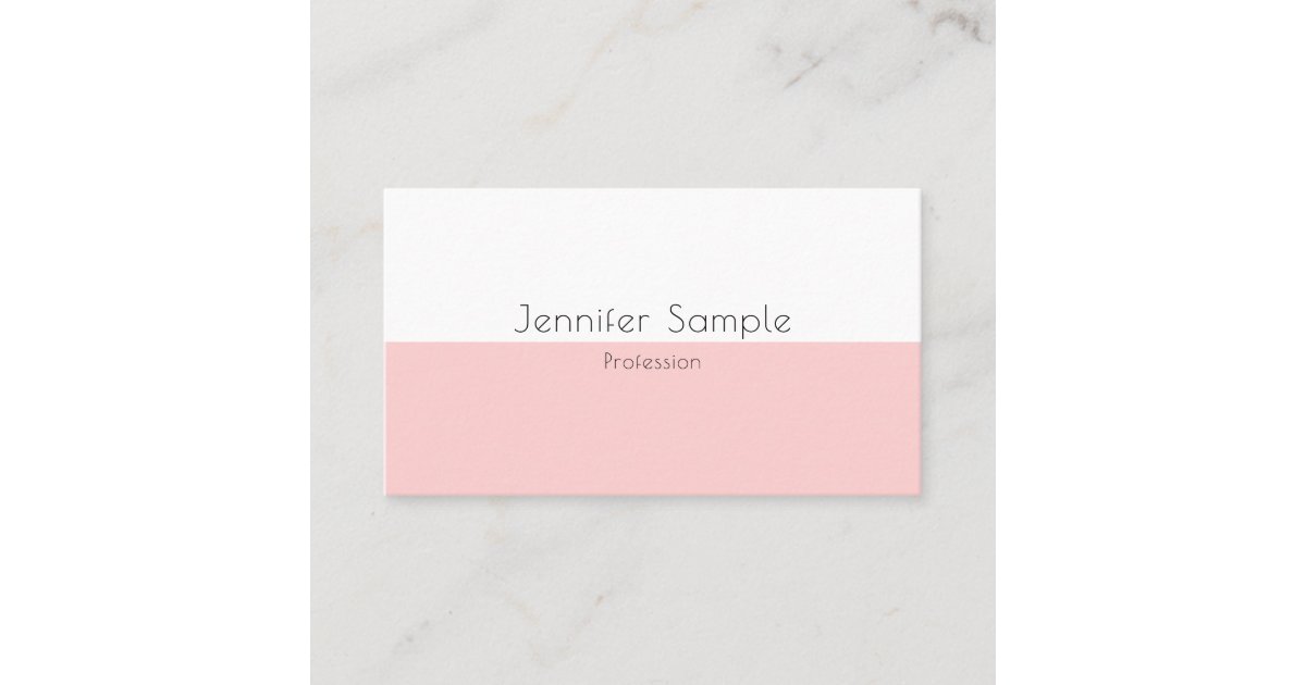 Modern Simple Template Mint Green Blush Pink Business Card | Zazzle