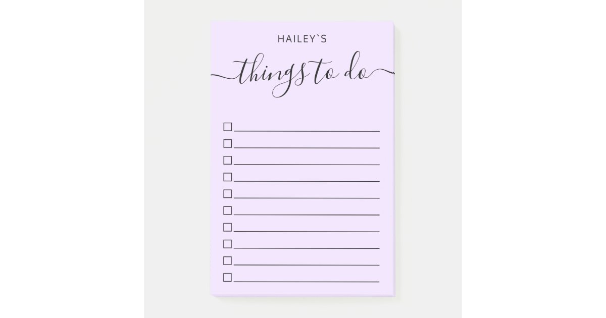 Modern Simple To Do List | Purple Post-it Notes | Zazzle