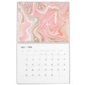 Modern simple trendy elegant chic marble patterns calendar | Zazzle