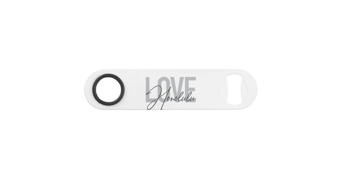 Modern, simple, urban cool design Love Honolulu Bar Key | Zazzle