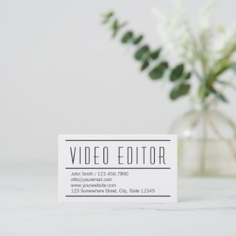 Modern Simple Video Editor Business Card | Zazzle