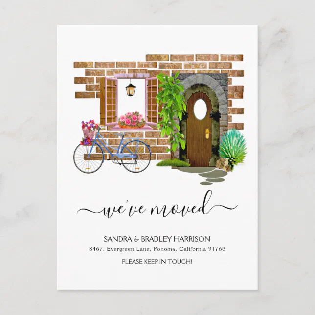 Modern Simple Watercolor New Address Announcement Postcard | Zazzle