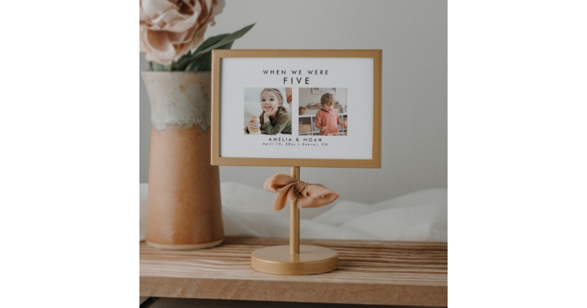 Modern Simple Wedding Baby Picture Table Number | Zazzle