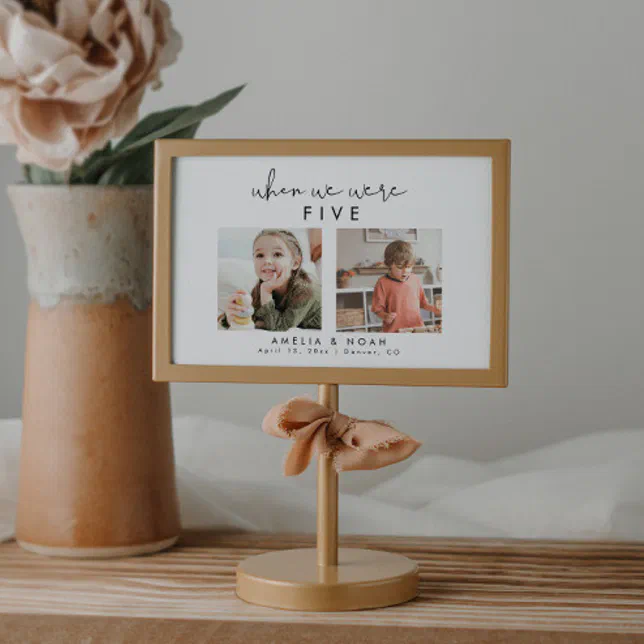 Modern Simple Wedding Baby Picture Table Number | Zazzle