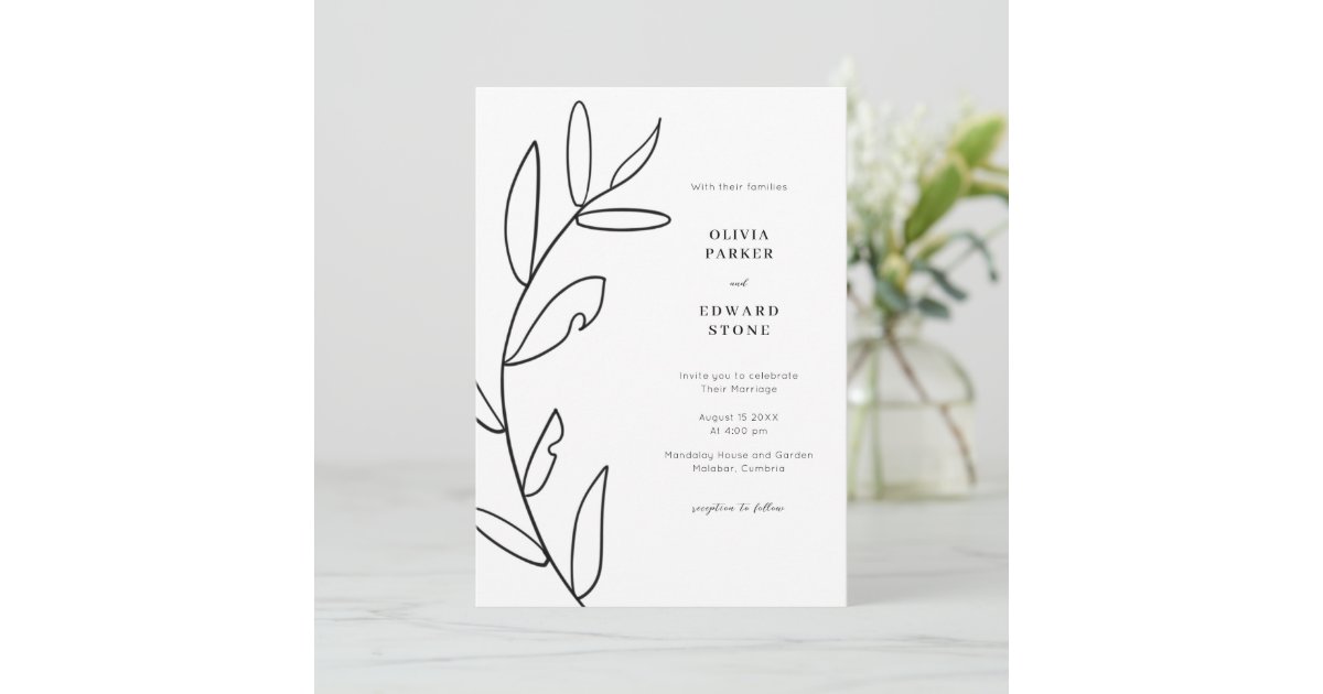 Modern Simple Wedding Invitation | Zazzle