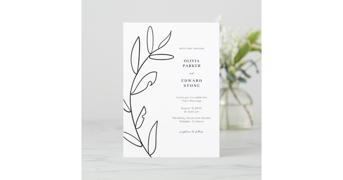 Modern Simple Wedding Invitation | Zazzle