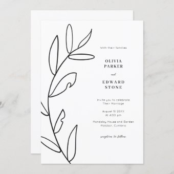 Modern Simple Wedding Invitation | Zazzle