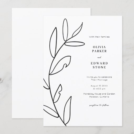 Modern Simple Wedding Invitation | Zazzle