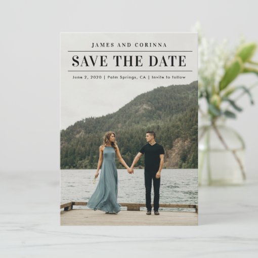 Modern Simple Wedding Photo Save The Date | Zazzle