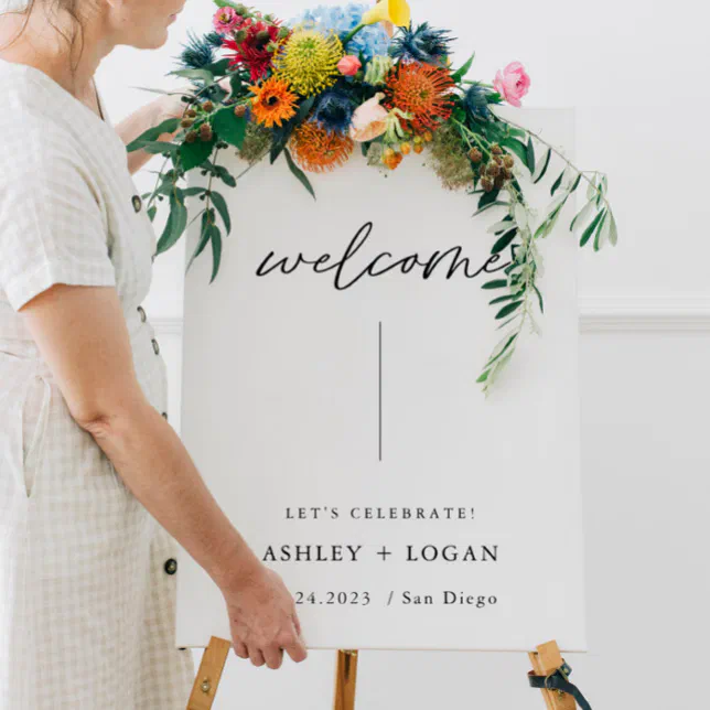 Modern Simple Wedding Reception Welcome Sign | Zazzle