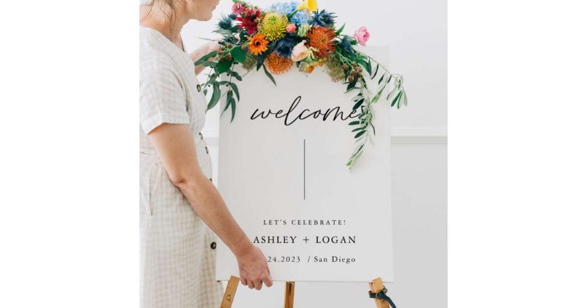 Modern Simple Wedding Reception Welcome Sign | Zazzle
